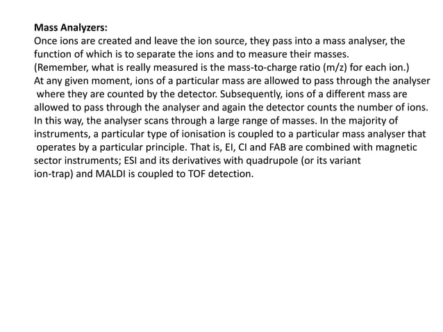 Fundamentals of Mass Spectrometry | PPTX | Chemistry | Science