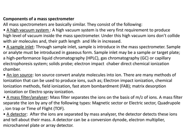 Fundamentals of Mass Spectrometry | PPTX | Chemistry | Science