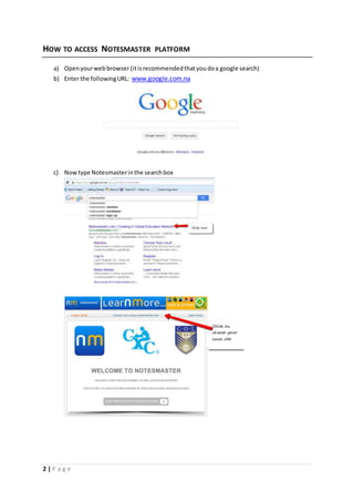 Notesmaster Training Manual | DOCX