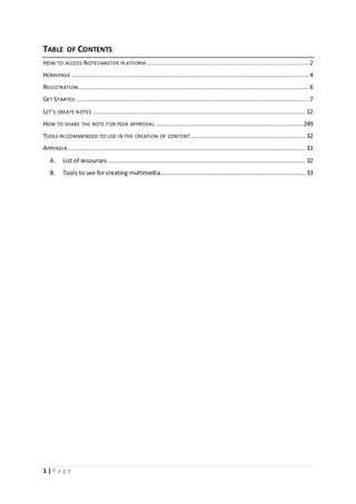 Notesmaster training manual for content developers | PDF