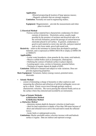Notes Mine Exploration.doc | Geology | Science