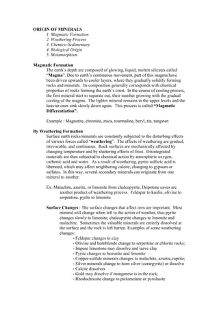 Notes Mine Exploration.doc | Geology | Science