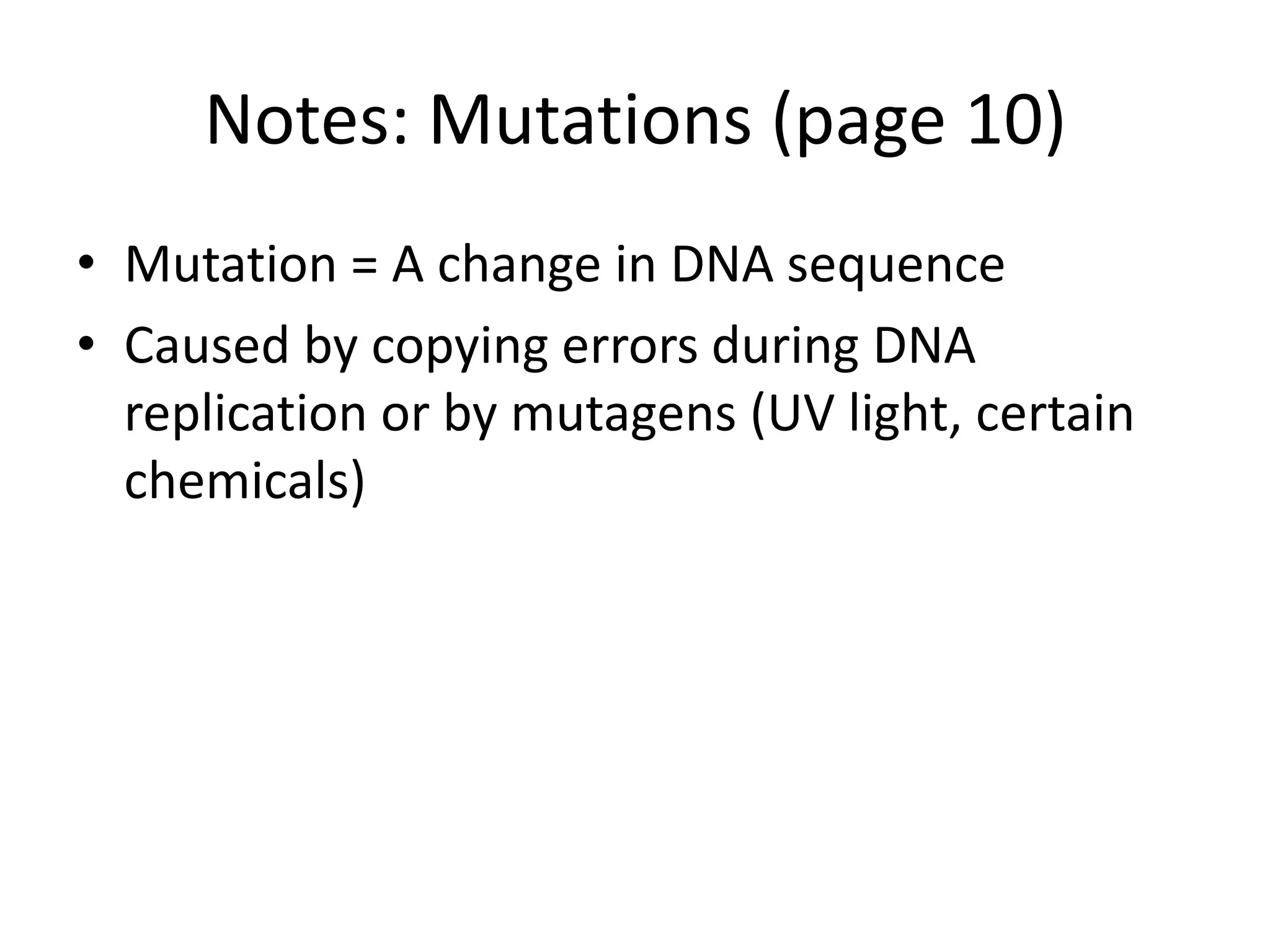 Notes mutations | PPT