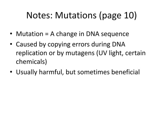 Notes mutations | PPT