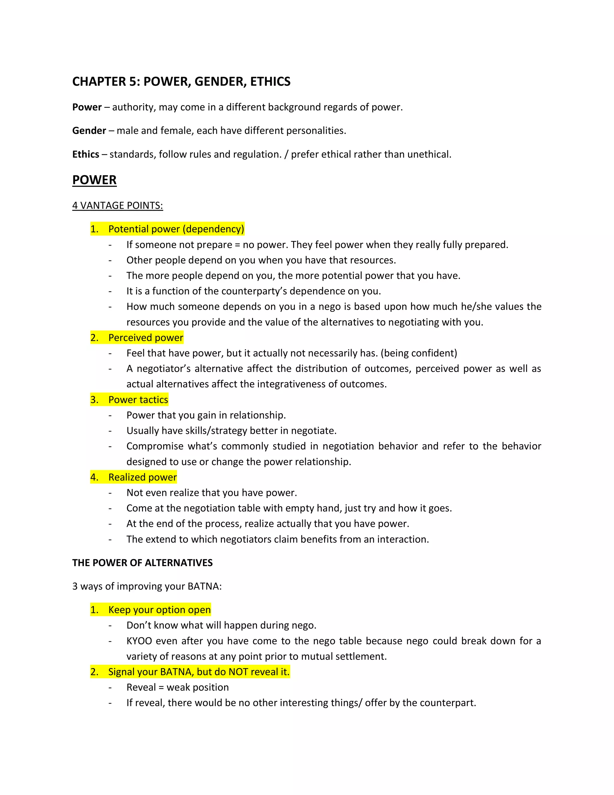 Notes CH 3,4,5 NEGOTIATION | PDF