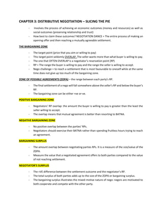 Notes CH 3,4,5 NEGOTIATION | PDF
