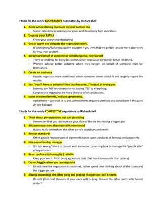 Notes CH 3,4,5 NEGOTIATION | PDF