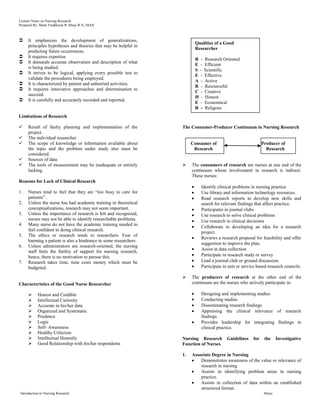 Notes nursing research | PDF