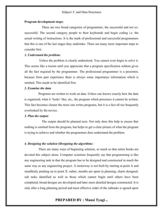 Notes of c programming 1st unit BCA I SEM | PDF
