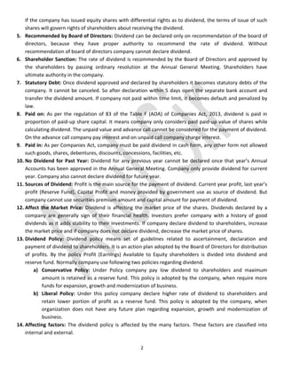 Notes of dividend and interest | PDF