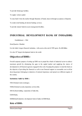 Notes of idbi, ifci, icici | DOCX