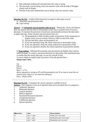 Notes of java first unit | DOCX