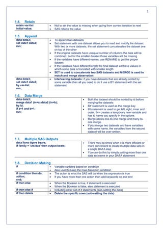 Complete Study Notes of SAS for Interviews | PDF