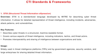 Cyber Threat Intelligence, CTI Lifecycle and CTI Framework | PPTX