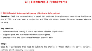 Cyber Threat Intelligence, CTI Lifecycle and CTI Framework | PPTX