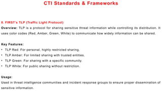 Cyber Threat Intelligence, CTI Lifecycle and CTI Framework | PPTX