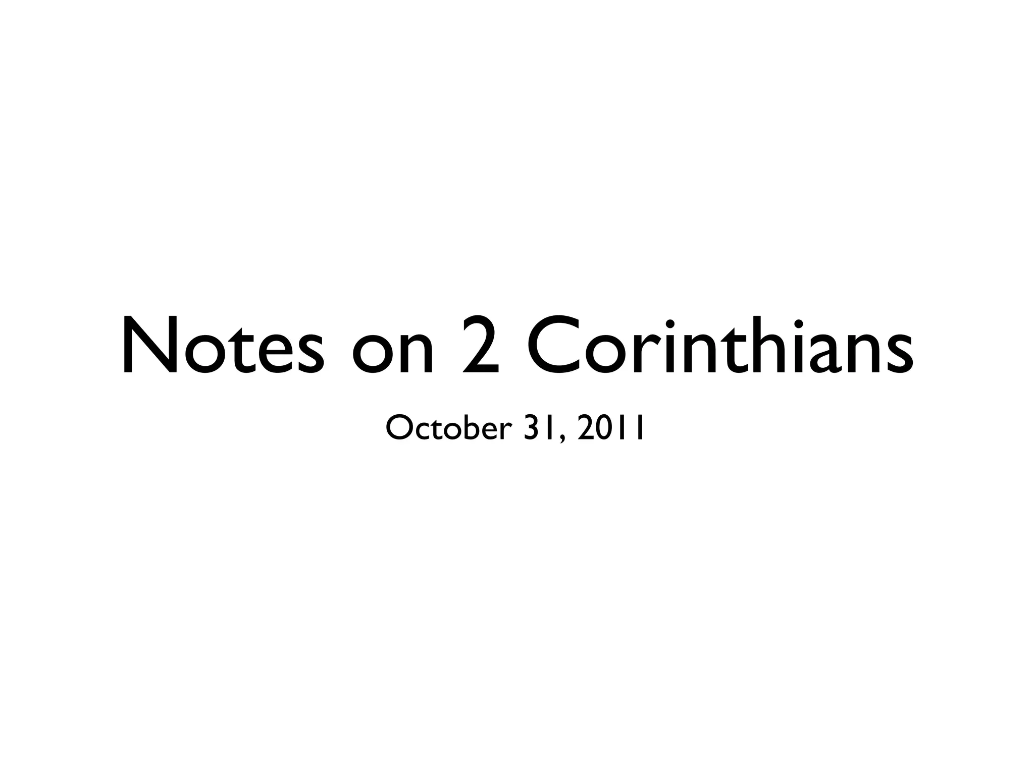 Notes on 2 corinthians | PPT