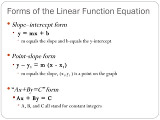 Notes on 3.2 properties of linear frunction graphs | PPT