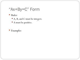 Notes on 3.2 properties of linear frunction graphs | PPT