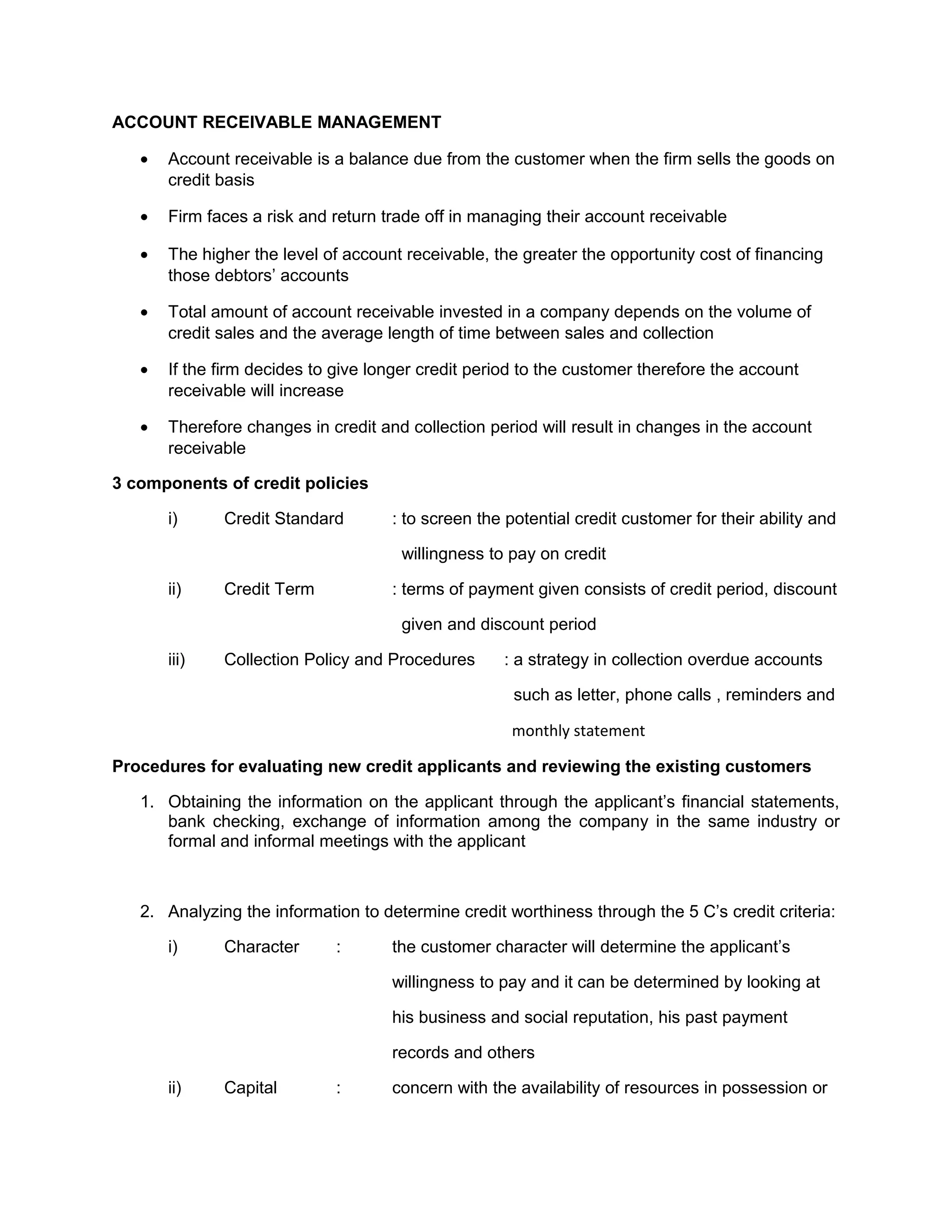 Notes on accounts receivable | DOC