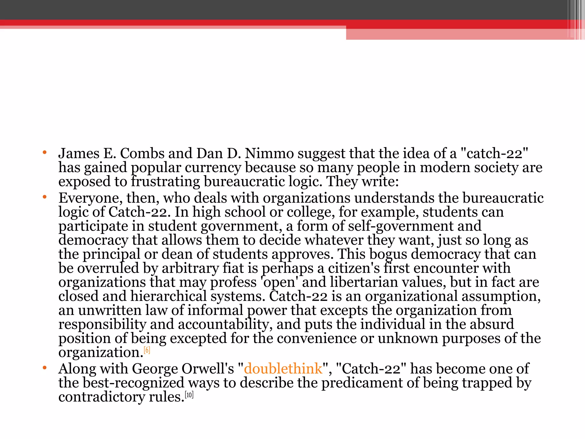 What is Catch-22 | PPT