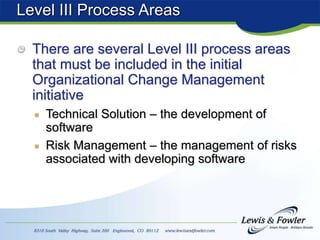 Using CMMI as a Framework for Organizing Software Development Process | PPT