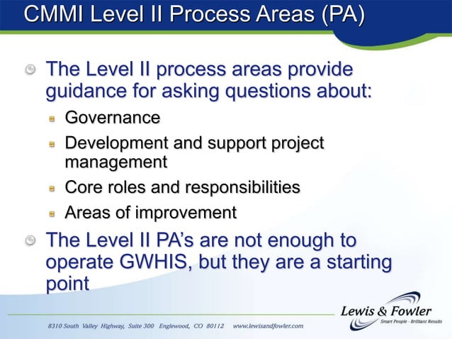 Using CMMI as a Framework for Organizing Software Development Process | PPT