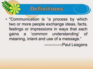 Notes on communication | PPTX
