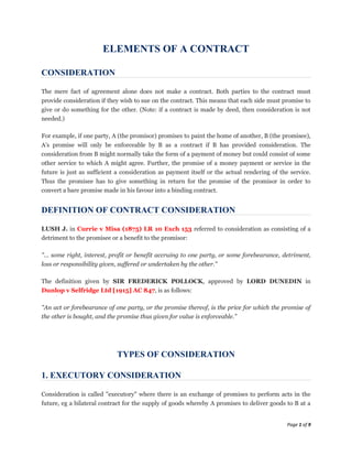 Notes on consideration | PDF