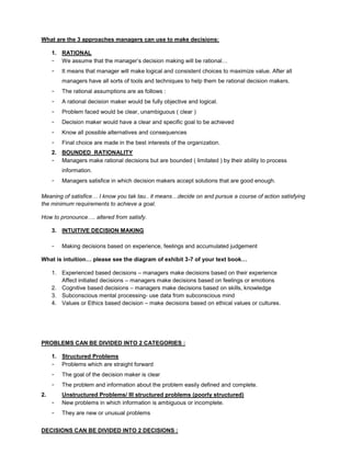 Notes on decisions making | DOCX