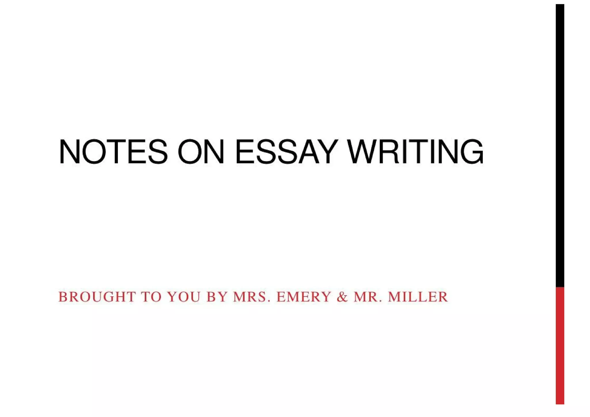 Notes On Essay Writing | PDF