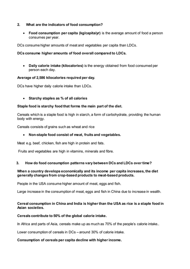 Notes on food resources | PDF