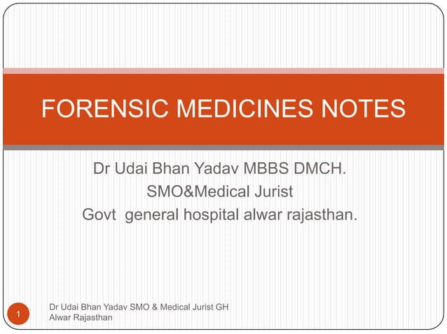 Notes on forensic medicines | PPT