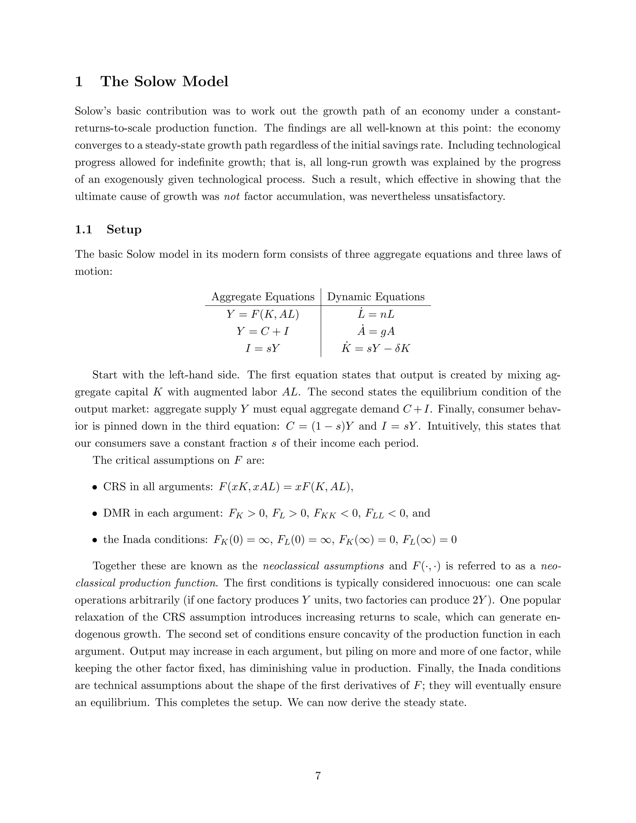 Notes on growth theory, ec750 | PDF