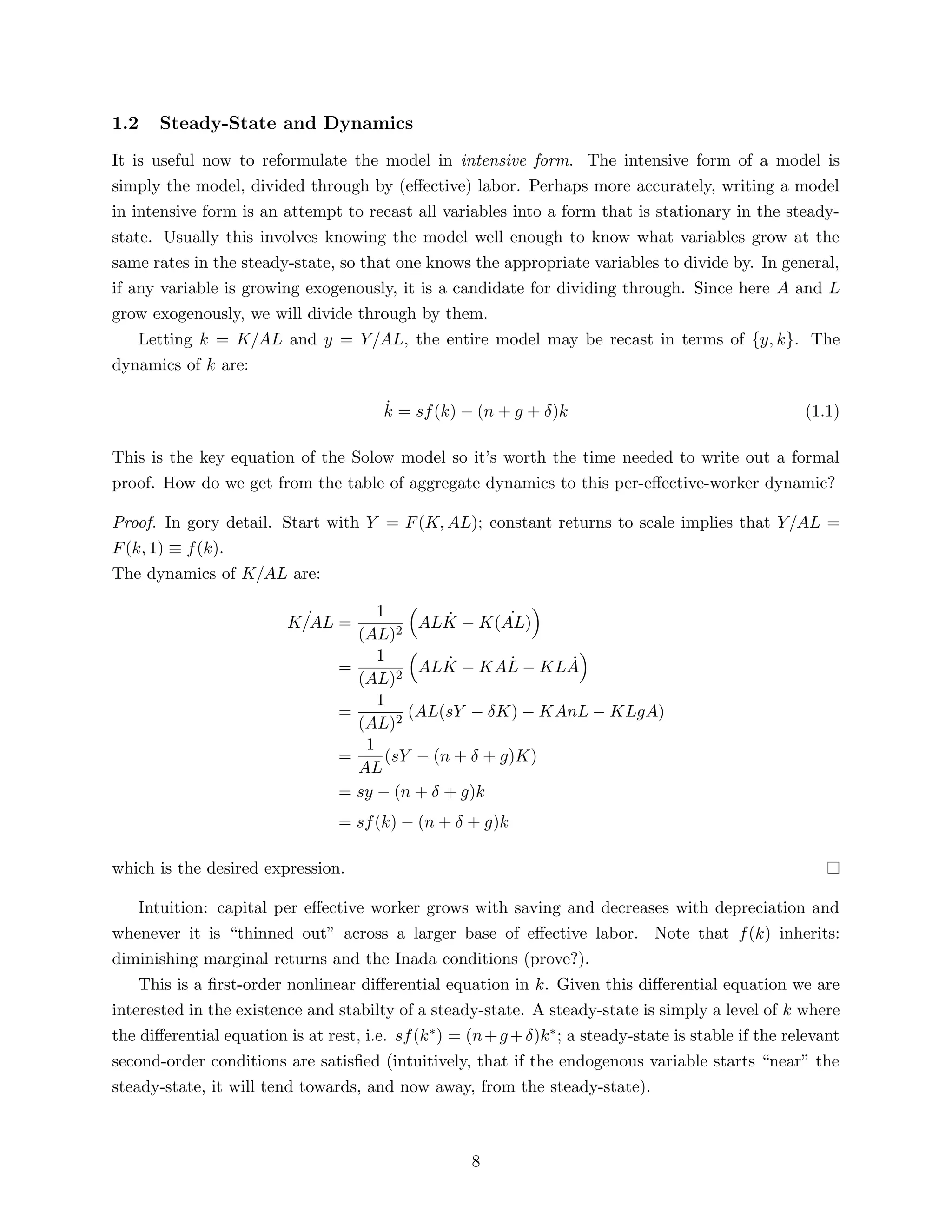 Notes on growth theory, ec750 | PDF