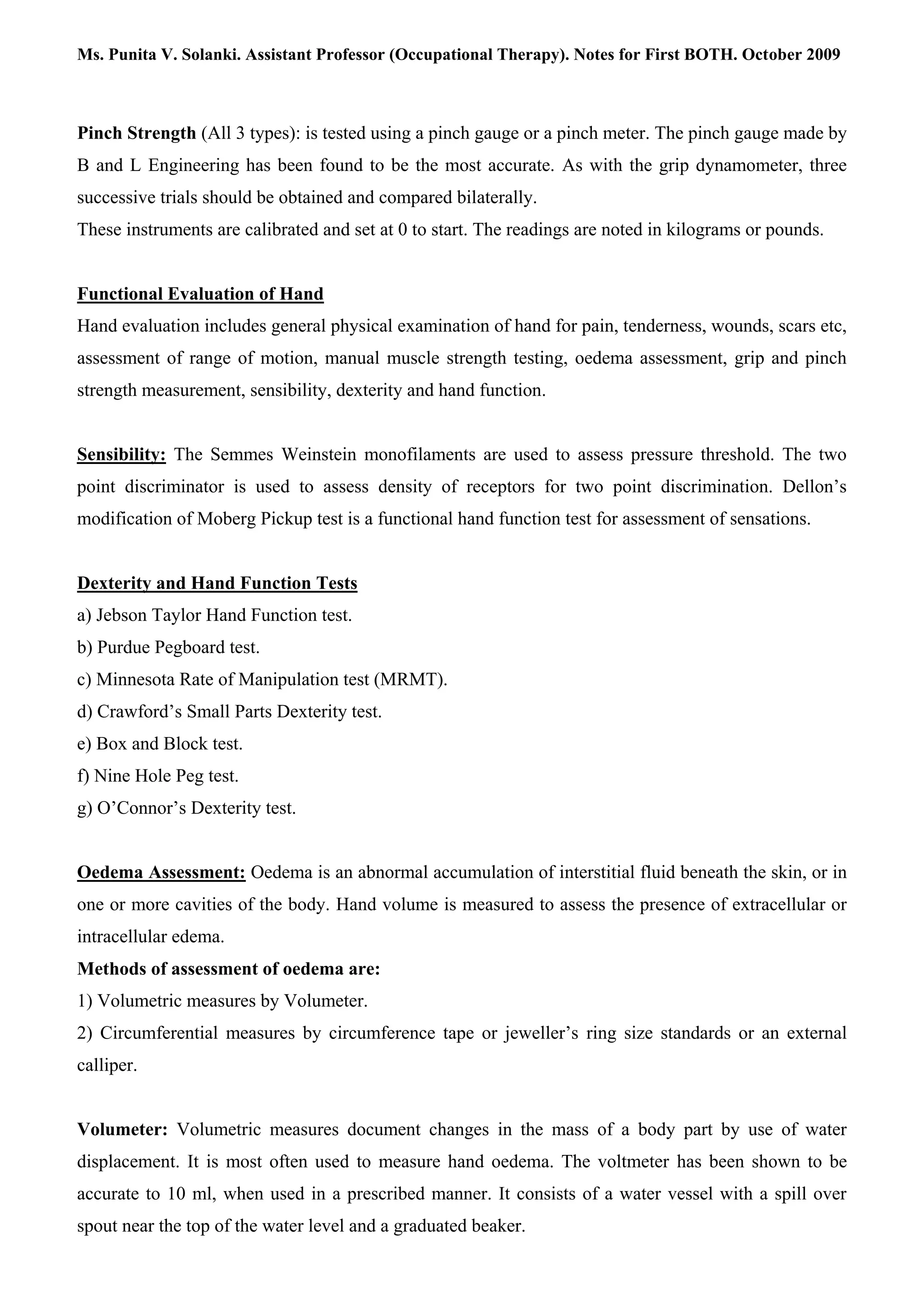 Notes on Hand Functions_Punita V. Solanki | PDF