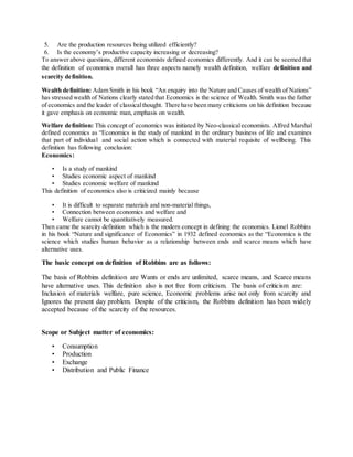 Unit 1 - Concept of Health Economics (306.5 - HEHF) Part 1 | DOCX