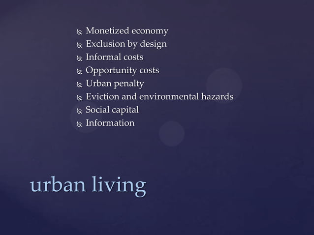 Notes on informal urban livelihoods | PPT