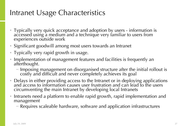 Notes On Intranet Implementation And Roadmap | PPT