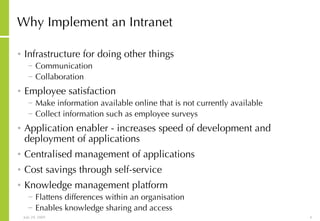 Notes On Intranet Implementation And Roadmap | PPT