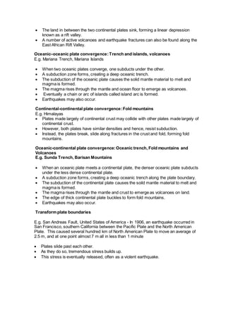 Notes on living with tectonic hazards 0 levels | DOCX