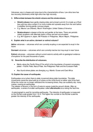 Notes on living with tectonic hazards 0 levels | DOCX