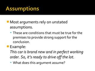 Notes on making arguments | PPT