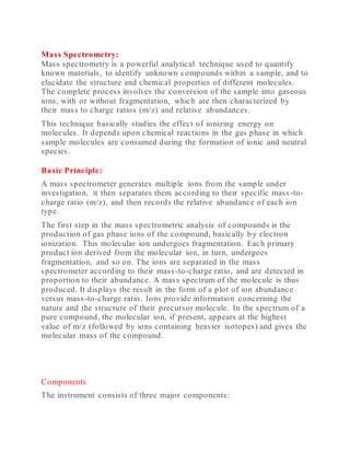 Notes on mass spectroscopy | PDF