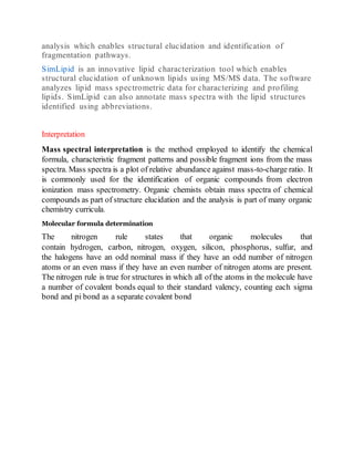 Notes on mass spectroscopy | PDF