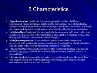 Notes On Modernism An Intro For Literature APPT | PPT