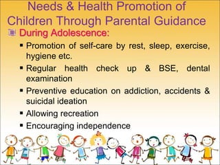 Notes on needs of the healthy child | PPT