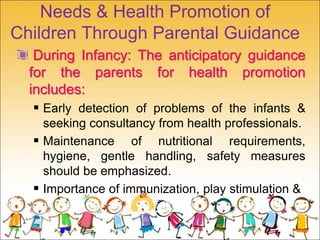 Notes on needs of the healthy child | PPT