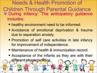 Notes on needs of the healthy child | PPT