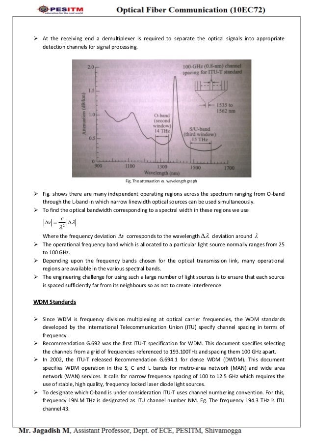 Notes on optical fiber communication unit7